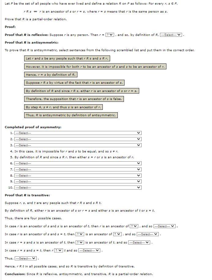 Solved Let P be the set of all people who have ever lived | Chegg.com