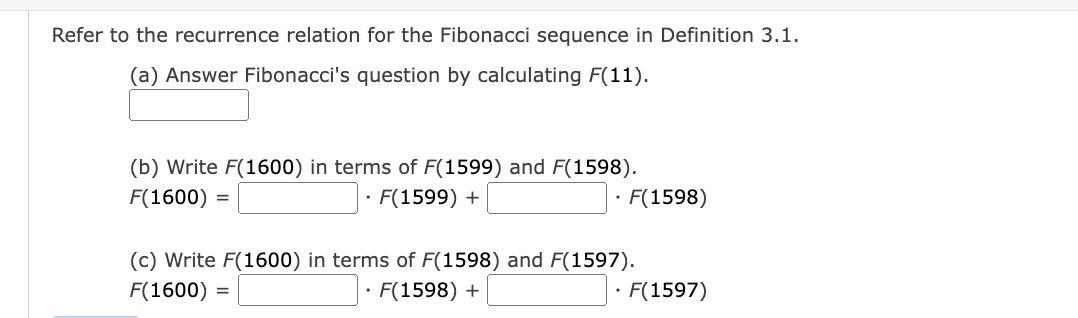 Solved Fer To The Recurrence Relation For The Fibonacci