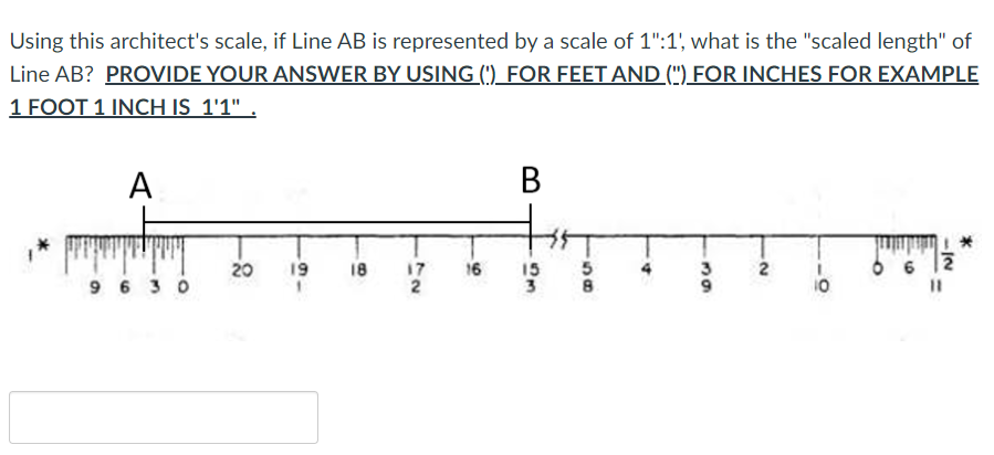Solved Using this architect's scale, if Line AB is | Chegg.com
