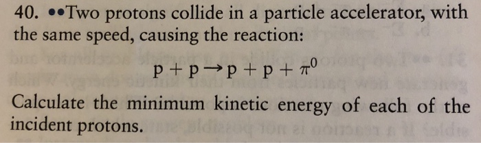 Solved 40···Two protons collide in a particle accelerator, | Chegg.com