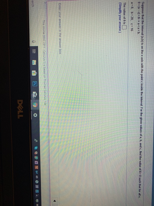 Solved Use te graph below to find δ > 0 such that for all x, | Chegg.com