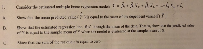Solved Consider the estimated multiple linear regression | Chegg.com