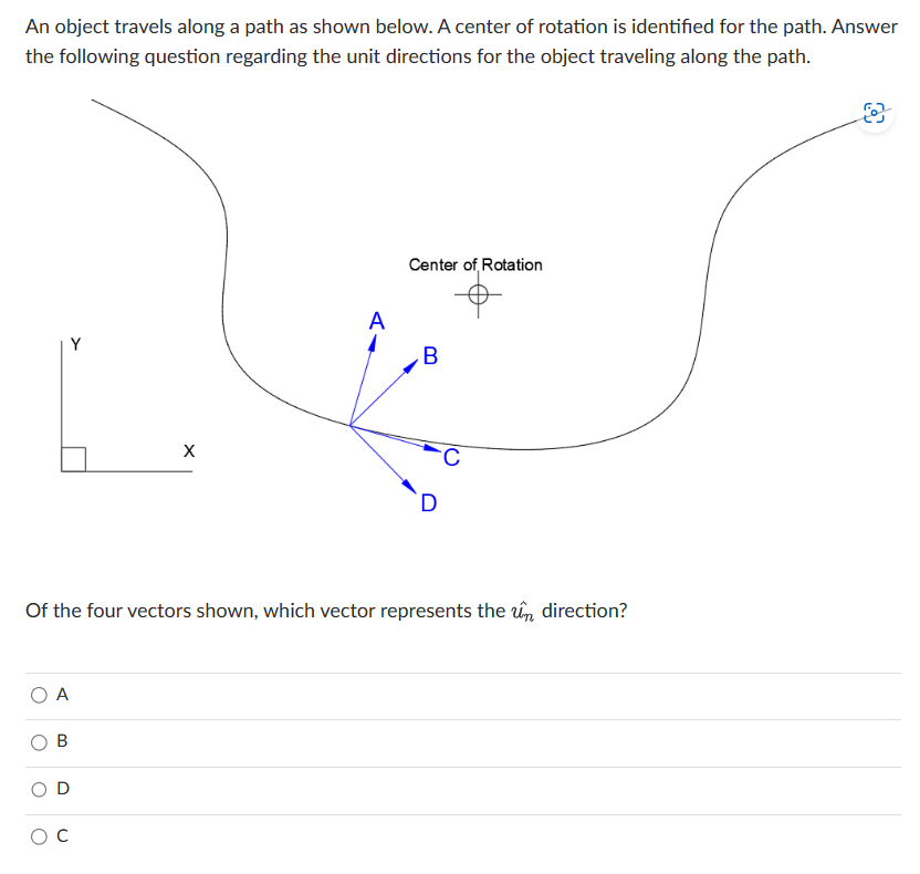 Solved An object travels along a path as shown below. A | Chegg.com