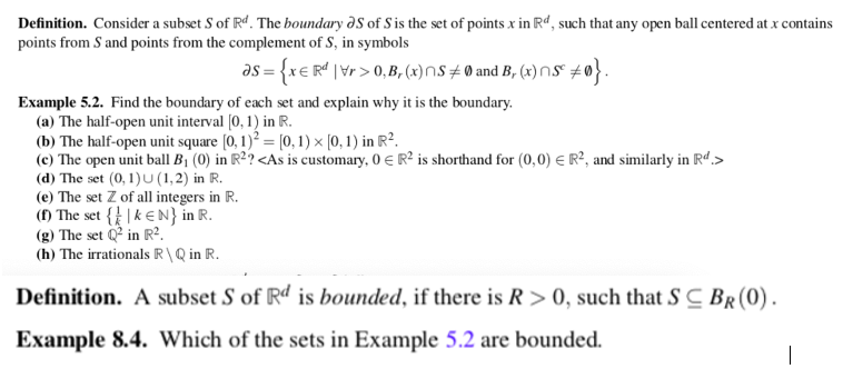 Solved Definition. Consider a subset S of Rd. The boundary | Chegg.com