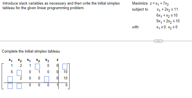 Solved Introduce slack variables as necessary and then write | Chegg.com