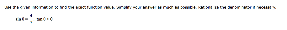 Solved Use the given information to find the exact function | Chegg.com