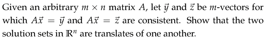 Solved Given an arbitrary m×n matrix A, let y and z be | Chegg.com