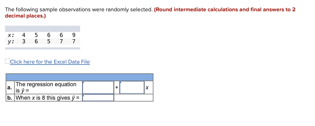 Solved The following sample observations were randomly | Chegg.com