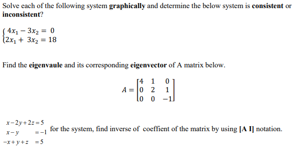 Solved Solve each of the following system graphically and | Chegg.com