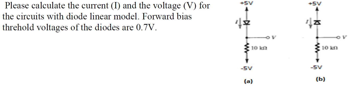 Solved +5V +5V Please calculate the current (I) and the | Chegg.com