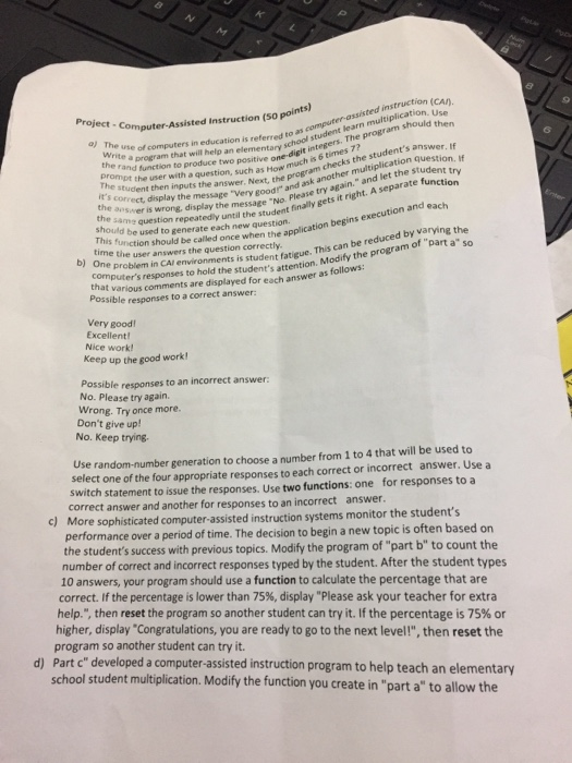 Solved ted instruction (CAn Use Project - Computer-Assisted | Chegg.com