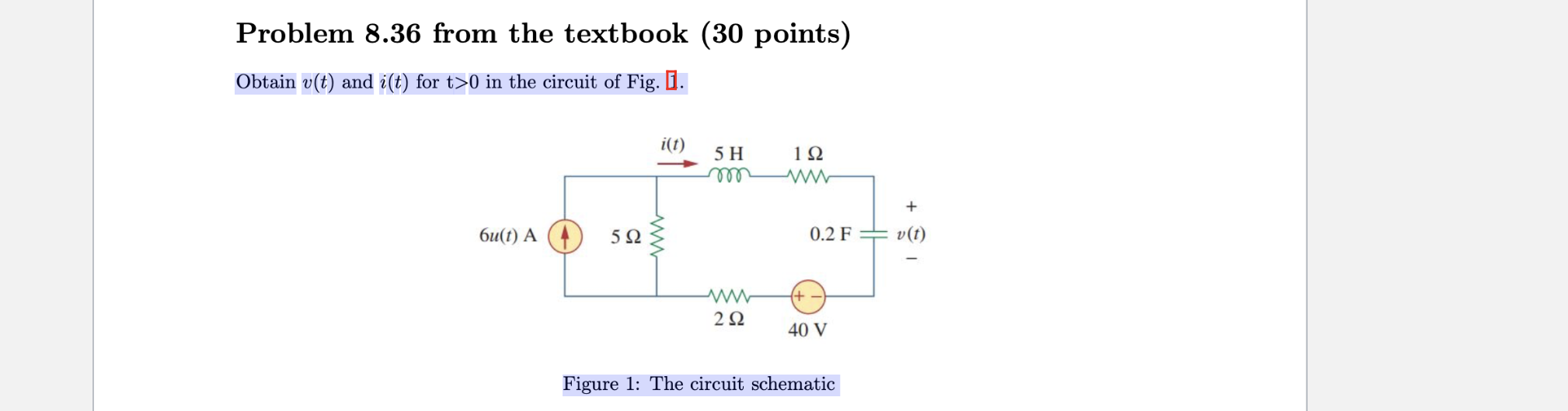 Solved Problem 8.36 from the textbook (30 points) Obtain | Chegg.com Solved Problem 8.36 from the textbook (30 points) Obtain | Chegg.com