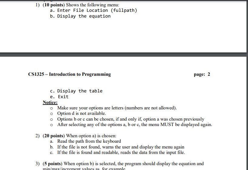 X The program will read a file that contains and | Chegg.com