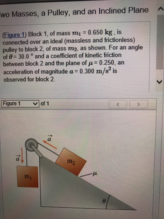 Solved wo Masses, a Pulley, and an Inclined Plane (Figure 1) | Chegg.com