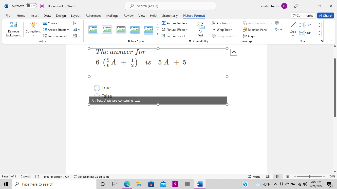 Solved AutoSave Off Document1 - Word Search (Alt+Q) Jenalle | Chegg.com