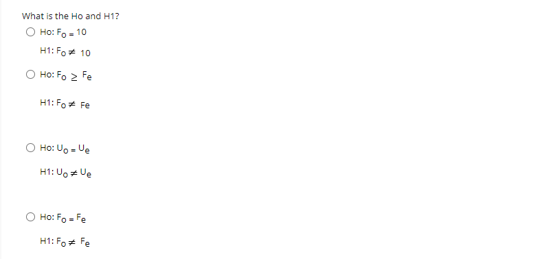 Solved What is the Ho and H1? Ho: Fo - 10 H1: Fo# 10 Ho: | Chegg.com