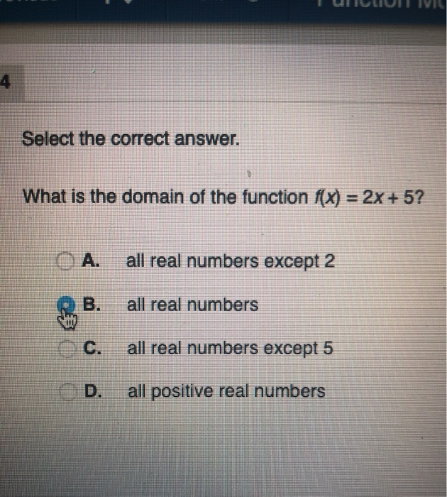 Solved Select the correct answer. What is the domain of the | Chegg.com