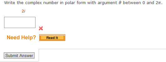 Solved Write the complex number in polar form with argument | Chegg.com