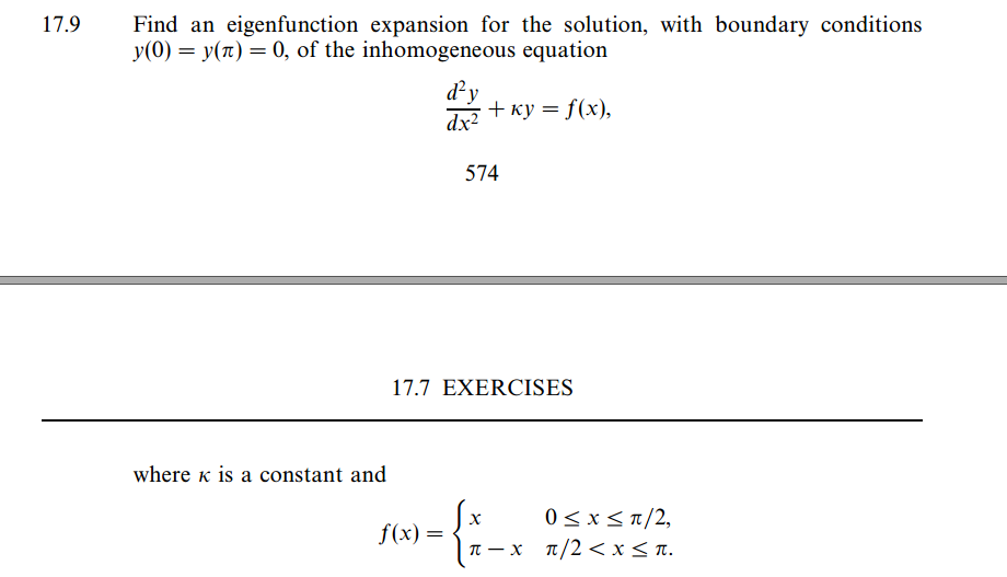 Solved 17.9 Find an eigenfunction expansion for the | Chegg.com