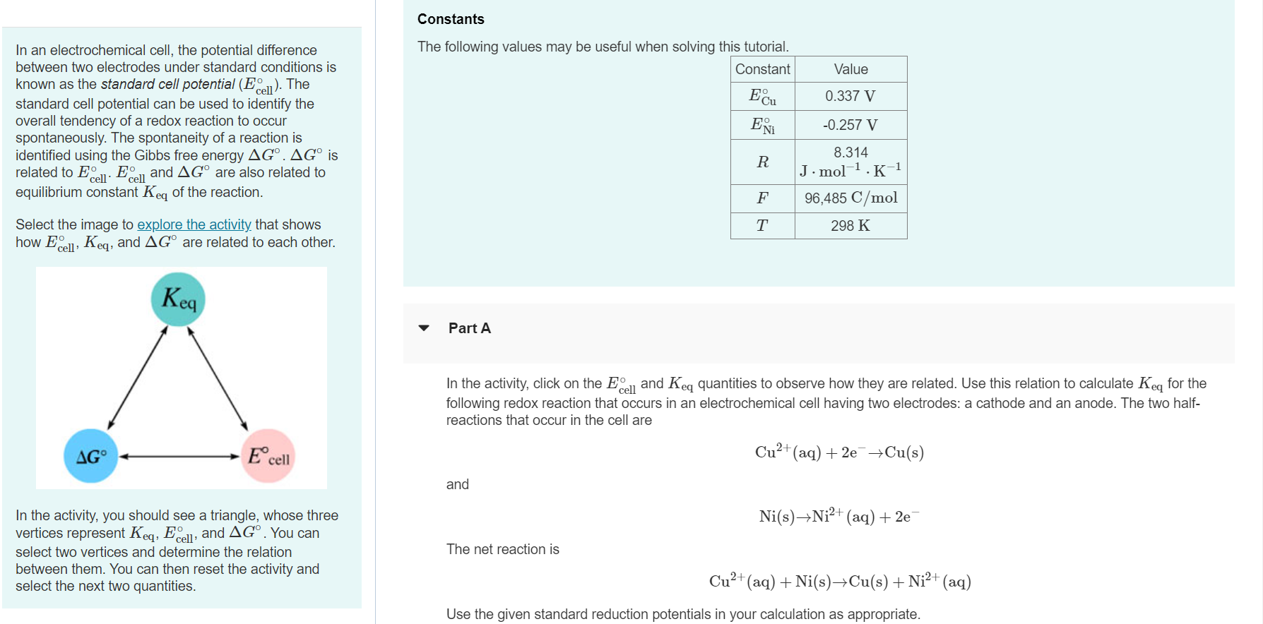 Solved In an electrochemical cell, the potential difference | Chegg.com