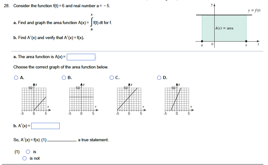 Solved 28. Consider the function f(t)=6 and real number | Chegg.com