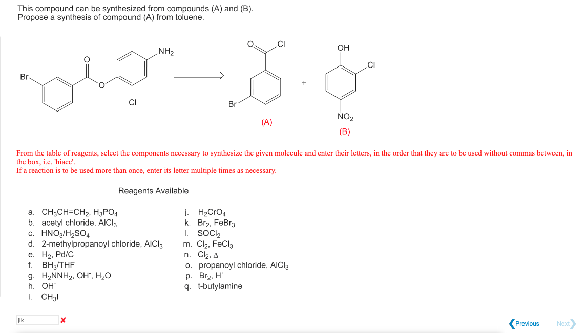 Solved From The Table Of Reagents Select The Components Chegg