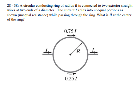 Solved 28 - 38: A circular conducting ring of radius R is | Chegg.com