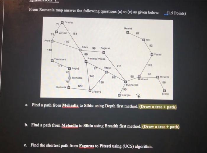 Solved From Romania map answer the following questions (a) | Chegg.com