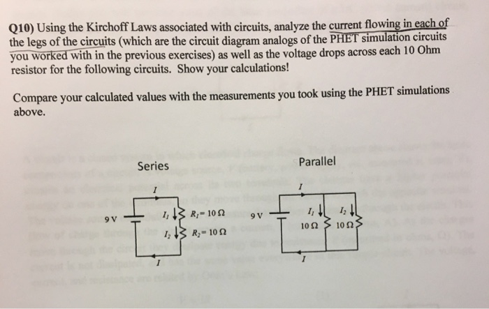 Solved Q10) Using the Kirchoff Laws associated with | Chegg.com