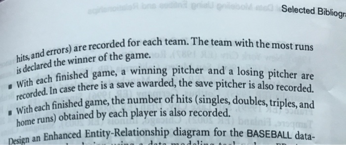 758. Consider a database system for a baseball | Chegg.com