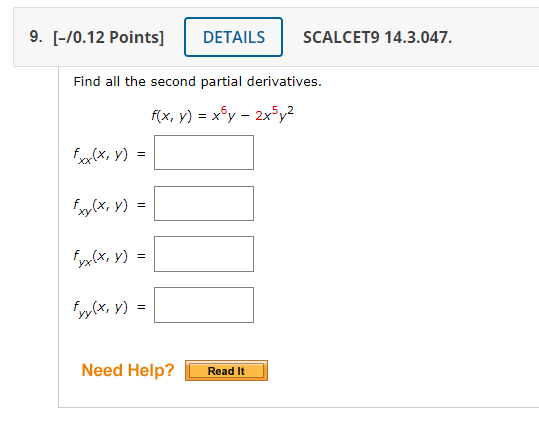 Solved Find all the second partial derivatives. | Chegg.com