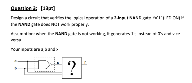 Solved Design a circuit that verifies the logical operation | Chegg.com
