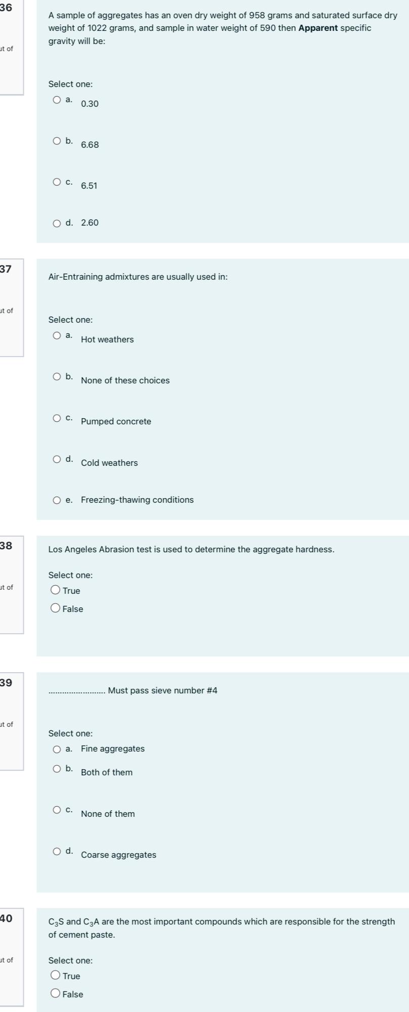 Solved 36 A sample of aggregates has an oven dry weight of | Chegg.com