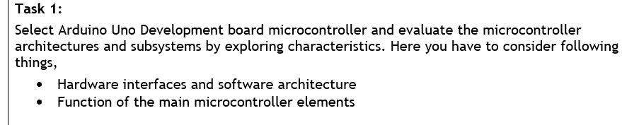 Solved Task 1: Select Arduino Uno Development board | Chegg.com