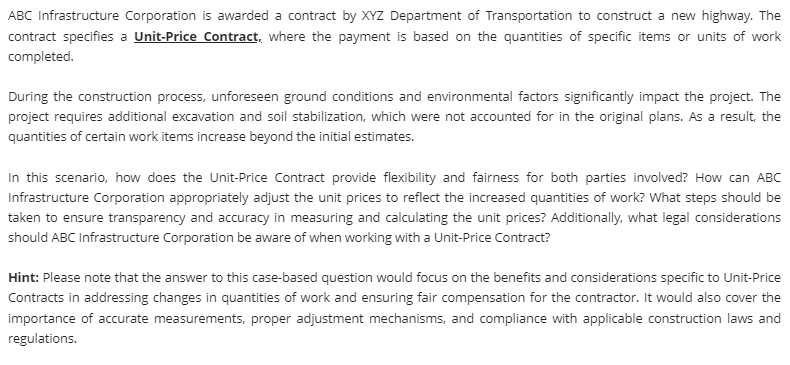 Solved ABC Infrastructure Corporation is awarded a contract | Chegg.com