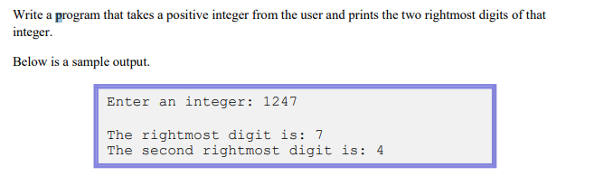 Solved Write a program that takes a positive integer by | Chegg.com