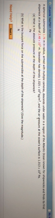 Solved o-11 points KatzPSEf1 15.P.019 A block of an unknown | Chegg.com