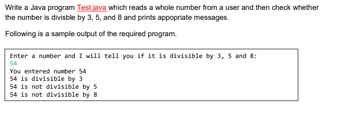 Solved Write a Java program Test.java which reads a whole | Chegg.com