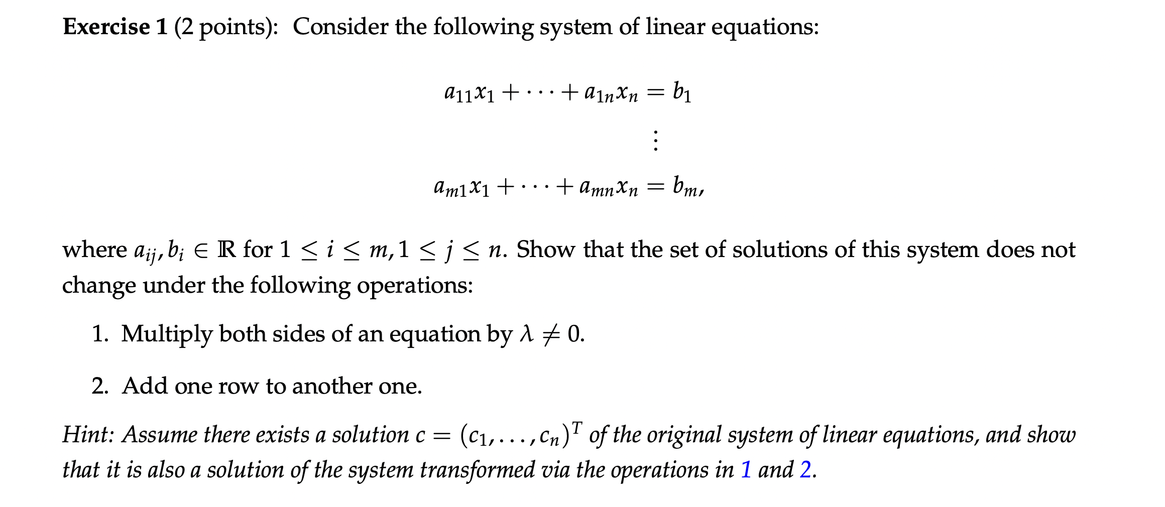 Solved Show me the steps to solve Exercise 1 (2 ﻿points): | Chegg.com