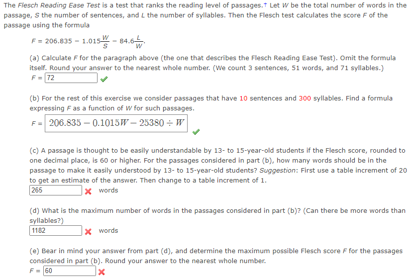 Solved e Flesch Reading Ease Test is a test that ranks the | Chegg.com