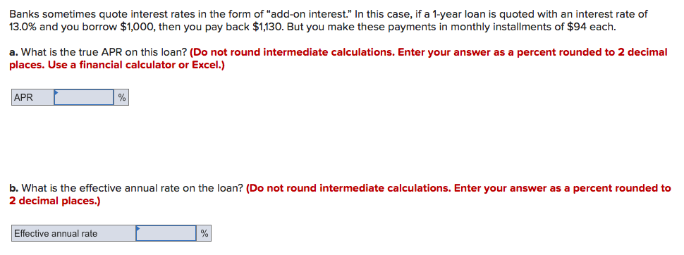 Solved Banks sometimes quote interest rates in the form of | Chegg.com