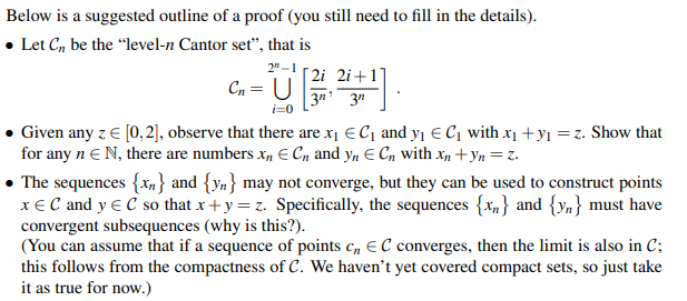 4. Let C denote the middle-thirds Cantor set. Prove | Chegg.com