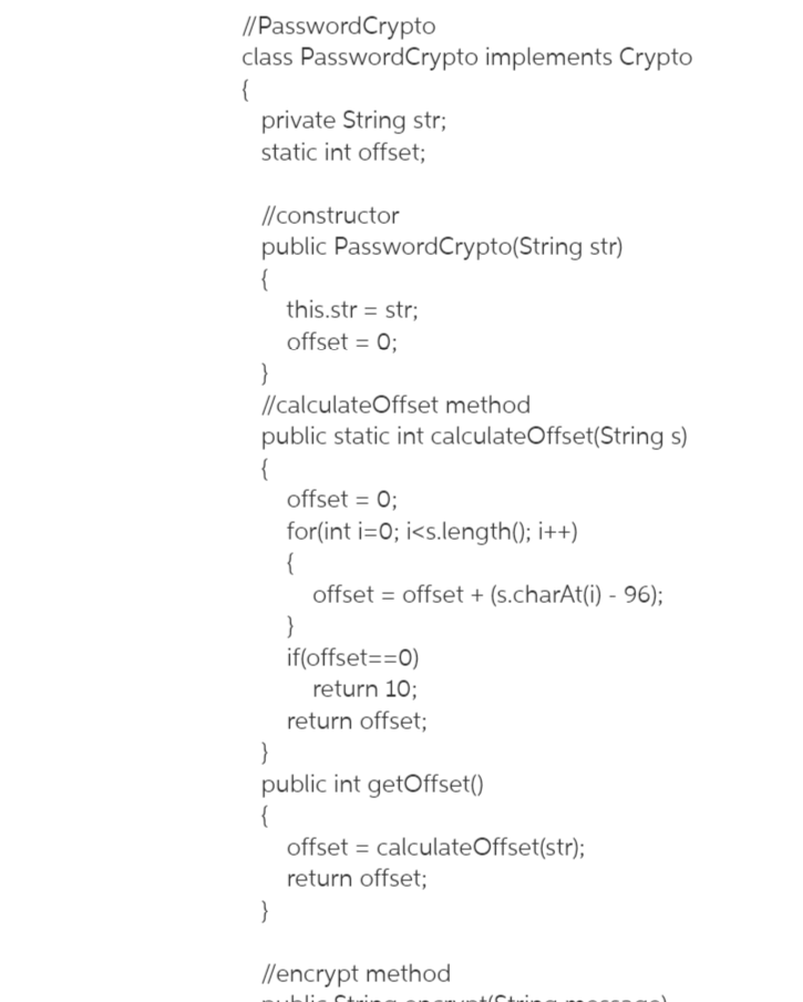 Solved public interface Crypto { String encrypt (String | Chegg.com
