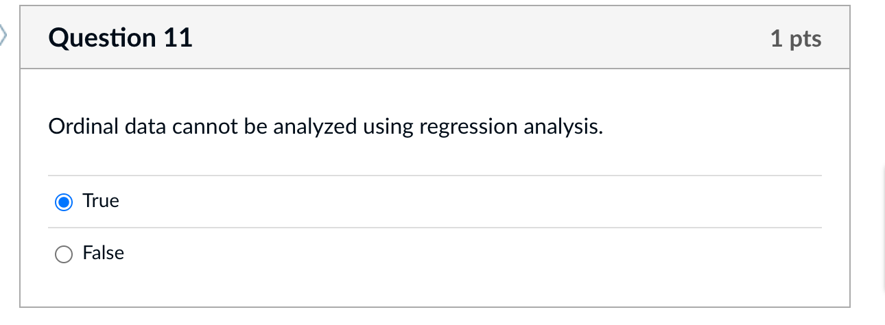 Solved Ordinal data cannot be analyzed using regression | Chegg.com