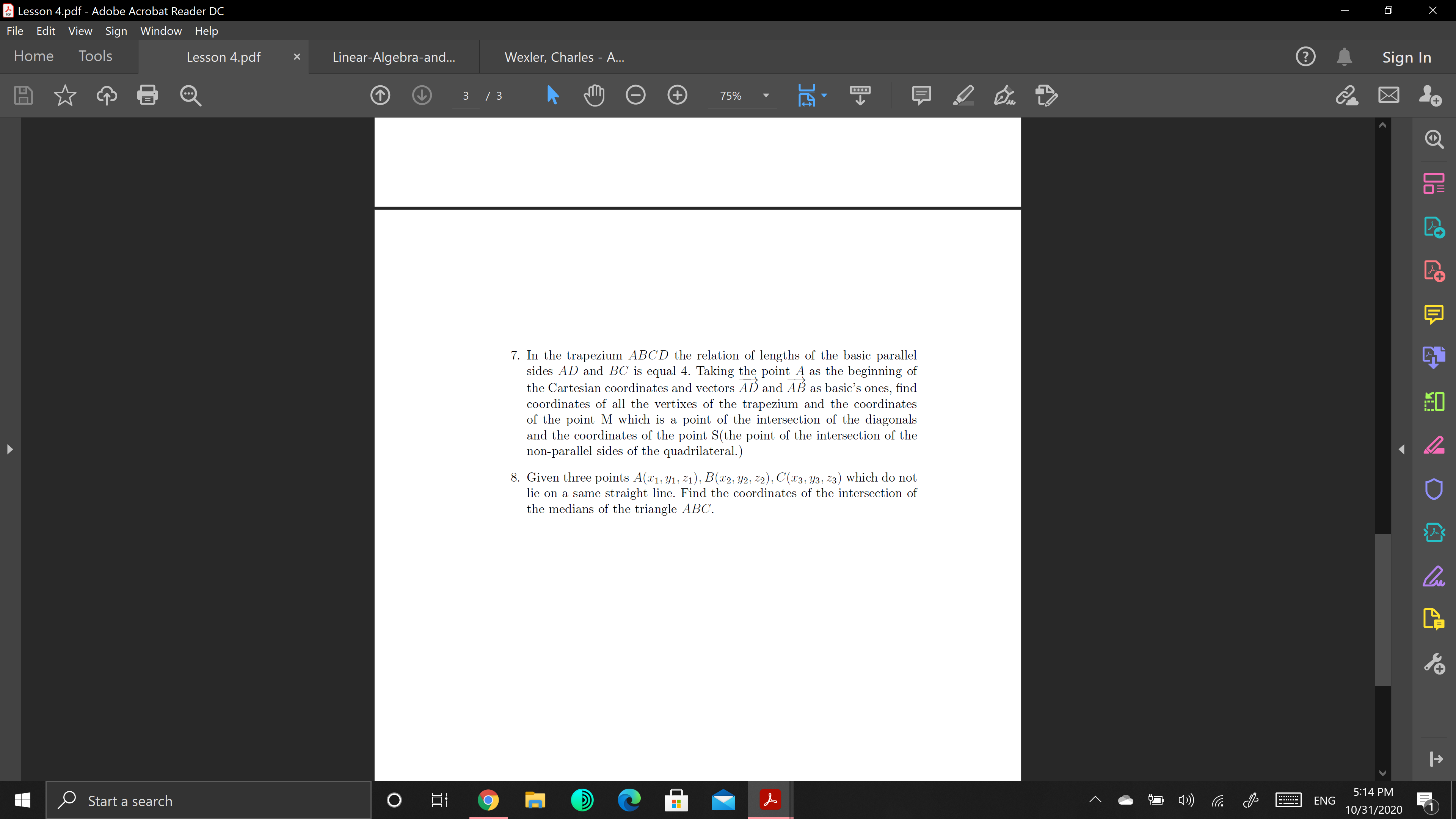 Solved х Lesson 4.pdf - Adobe Acrobat Reader DC File Edit | Chegg.com