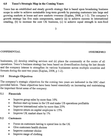 Solved Case Study: Tesco - Balanced Scorecard, BSC. 1.0 | Chegg.com