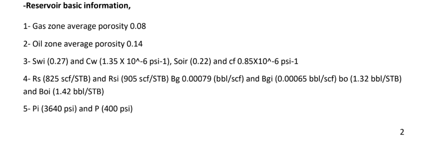 Title: Reservoir Performance Analysis Final | Chegg.com