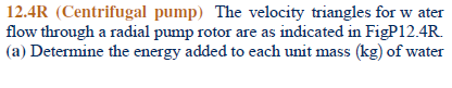 Solved 12.4R (Centrifugal pump)The velocity triangles for w | Chegg.com