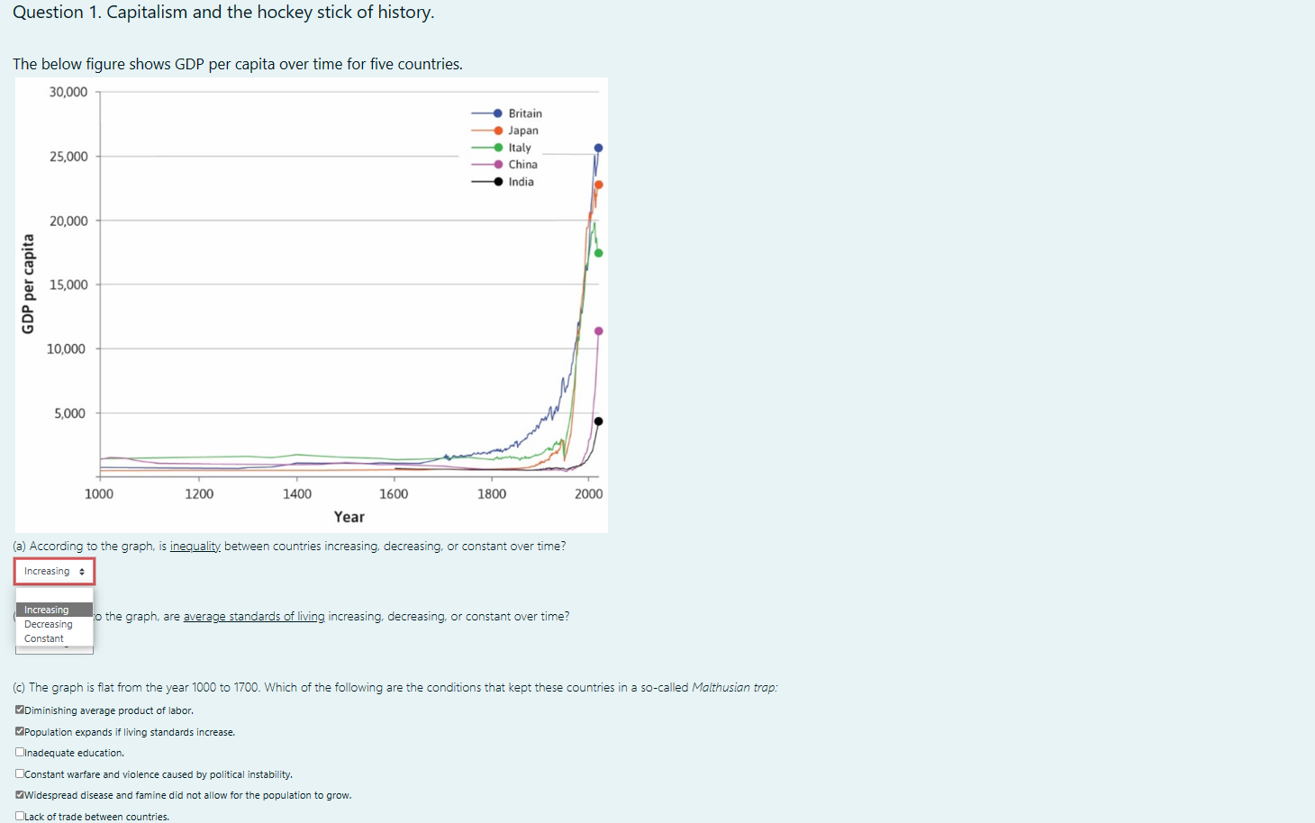 Solved Question 1. Capitalism and the hockey stick of | Chegg.com