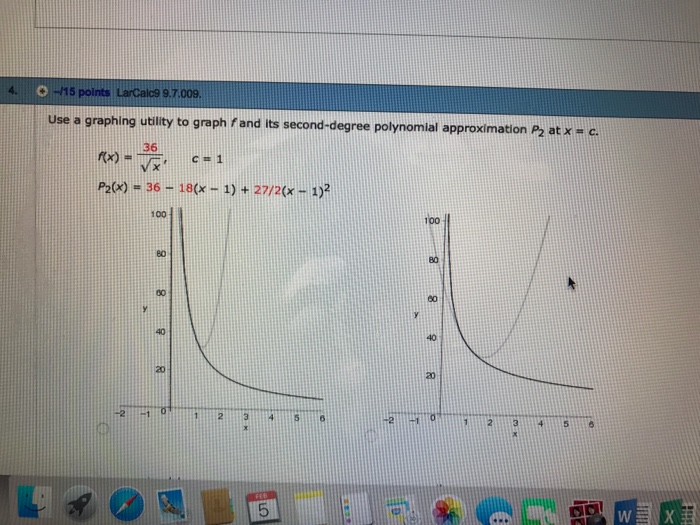 Solved 4. 5 points Larcalc99,7.009, use a graphing utility | Chegg.com